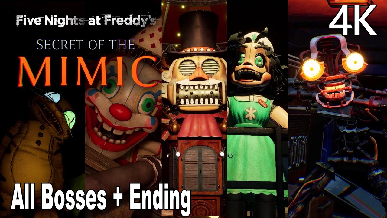 FNAF Secret of the Mimic All Bosses and Ending 4K - YouTube