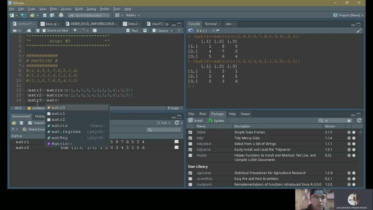 Grupo 3 R Studio Matrices - YouTube