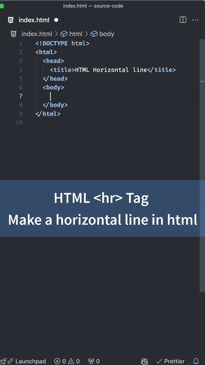 Make a Horizontal Line in HTML, hr tag | HTML CSS Tutorial for Beginners #html - YouTube