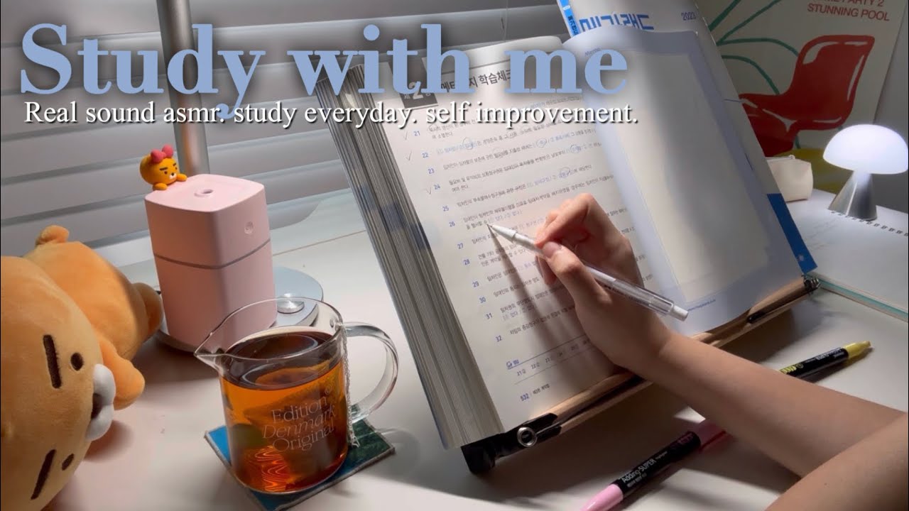 🤎Study with me. Real sound asmr. Study everyday. Self improvement ...