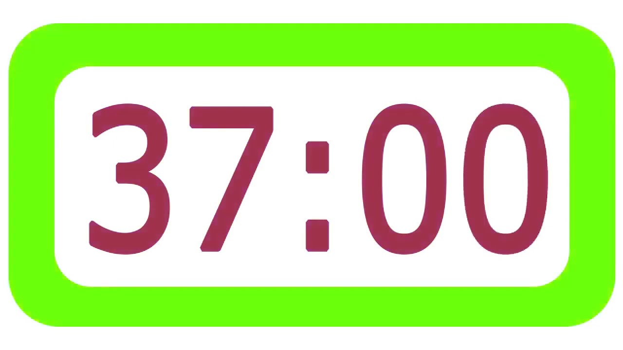 37 Minutes Countdown Timer with Alarm Bomb Sound colour ⏰🔔 - YouTube