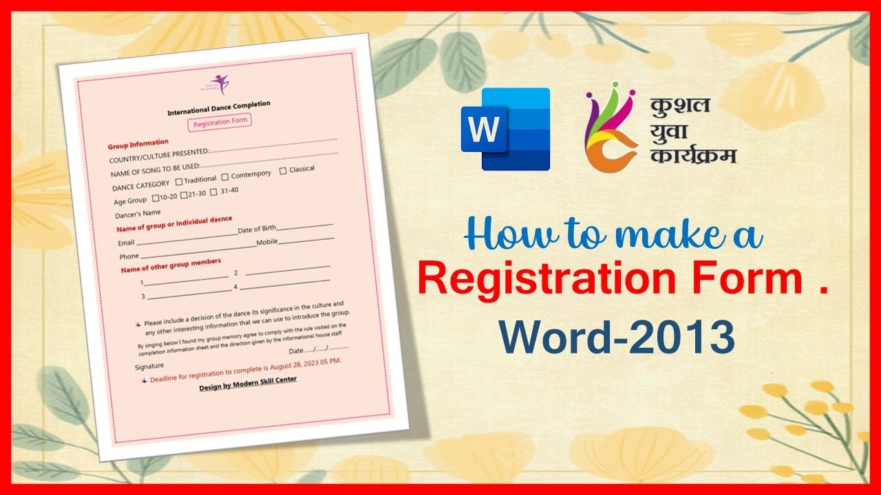 Form Design in Word 2013 . - YouTube