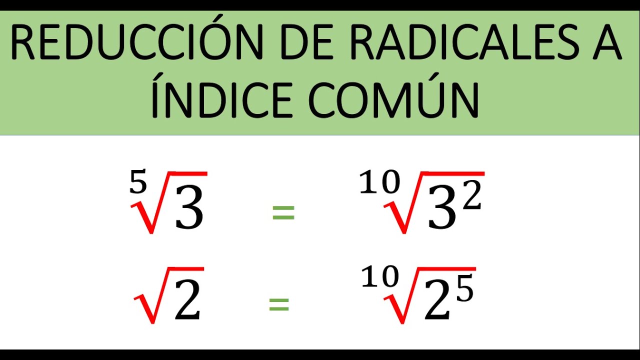 Reducción de Radicales a Índice Común | Ejemplos - YouTube