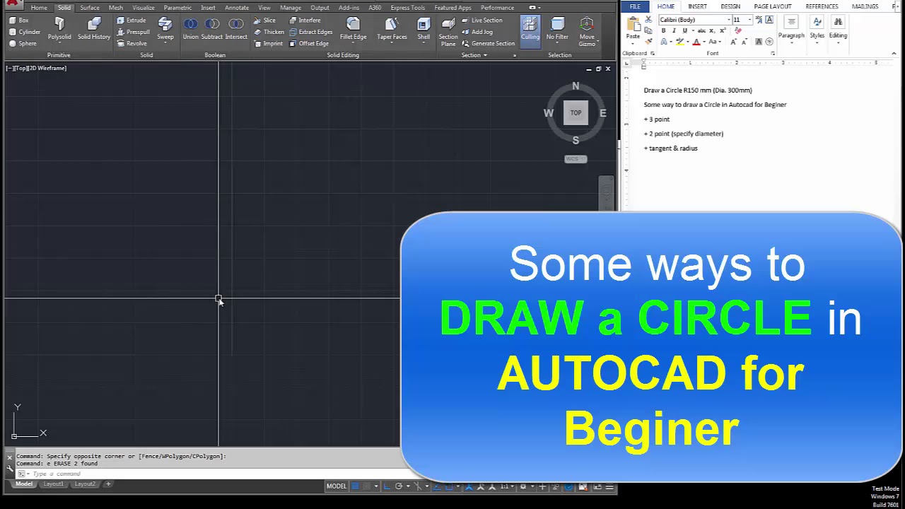 Some ways to Draw a CIRCLE in Autocad - Autocad tutorial for beginer ...