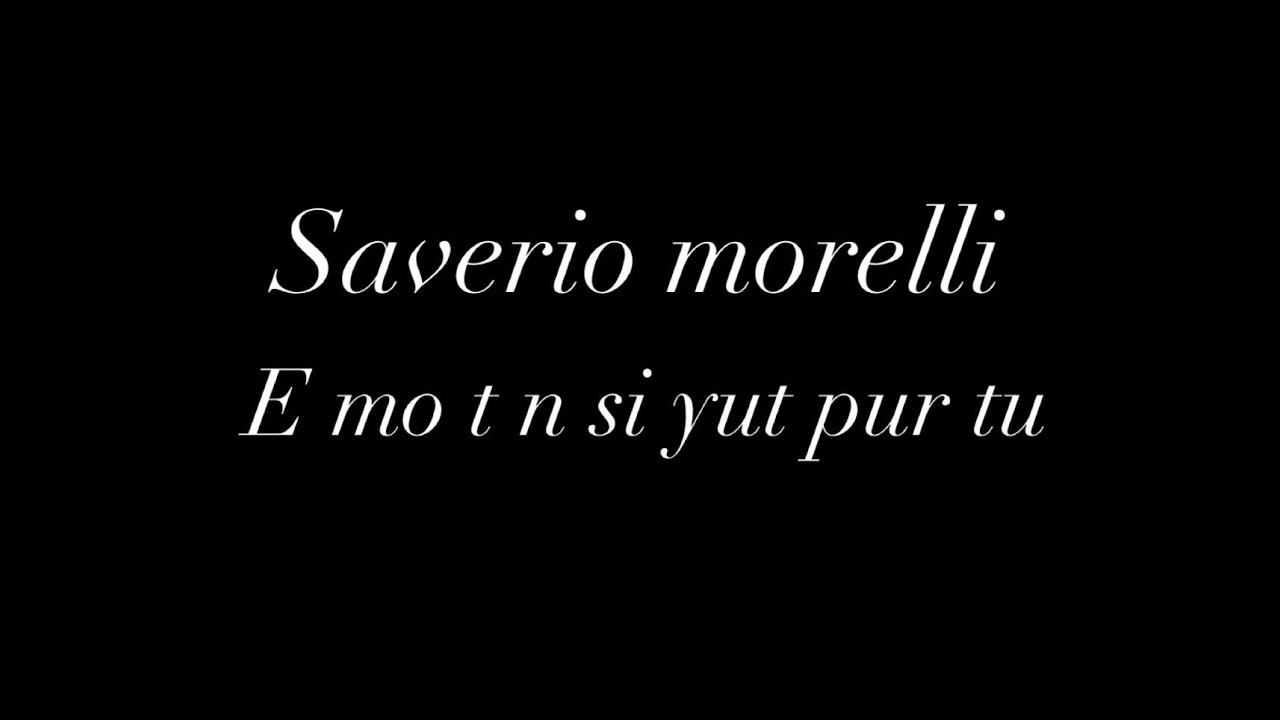 Saverio Morelli-E mo t n si yut pur tu - YouTube