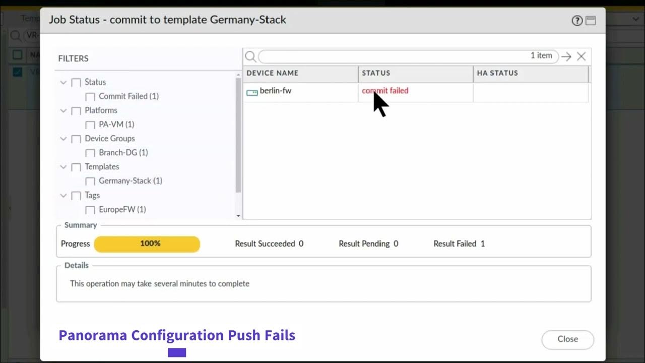 52 Panorama Configuration Push Fails - YouTube