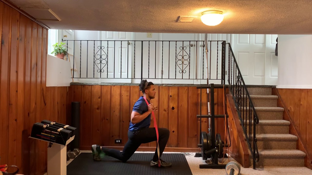 Resistance Band Reverse Lunges - YouTube