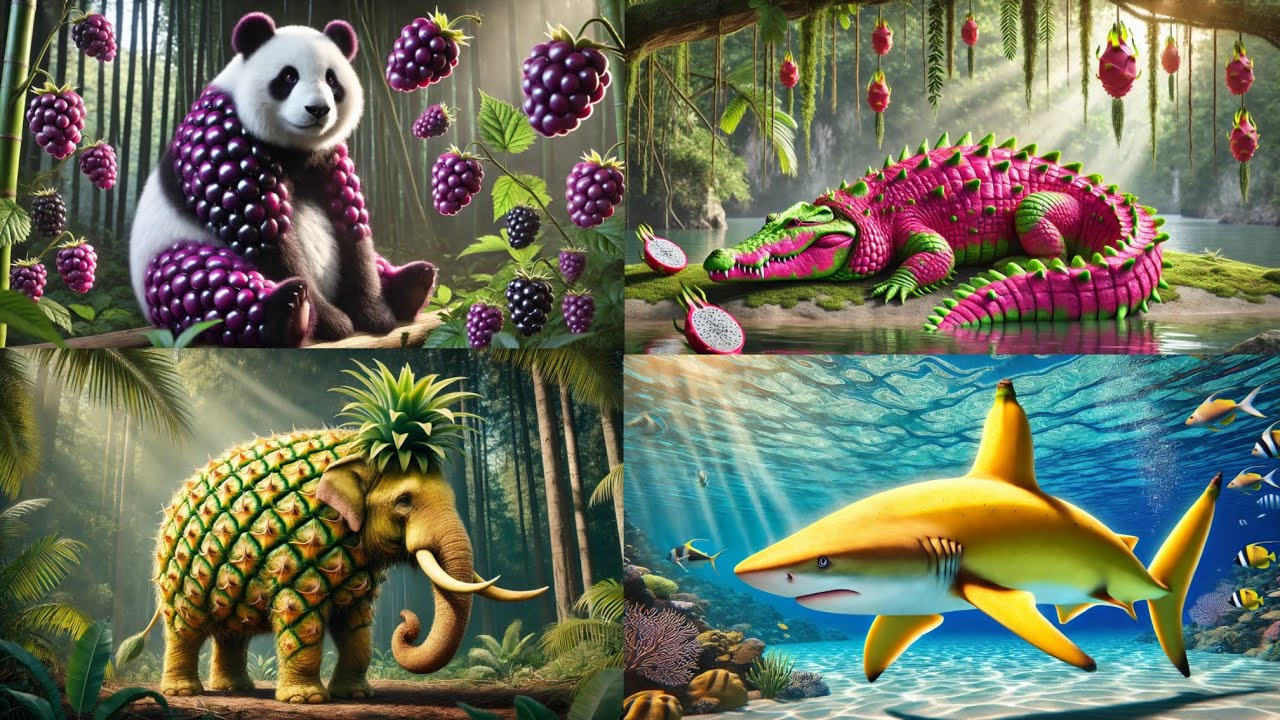 Amazing Wild Animals Fusion | Animals + Fruits - YouTube