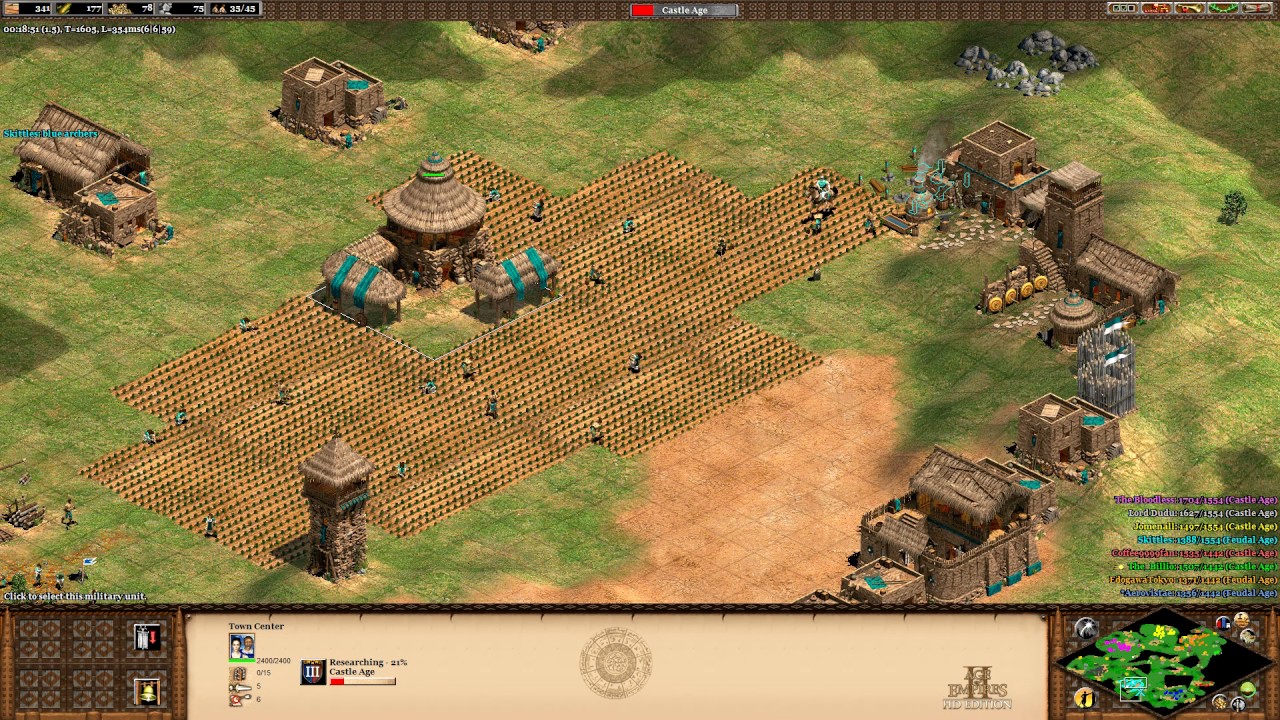 Age of Empires II - Arabia 4v4 1800+ with Malians - YouTube