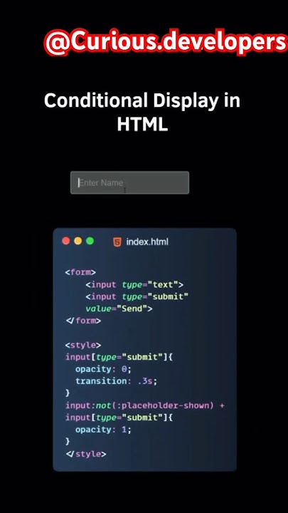 Conditional Display In Htmlcoding Htmlcss Htmlcsswebsite Webdevelop Htmlcss Programming