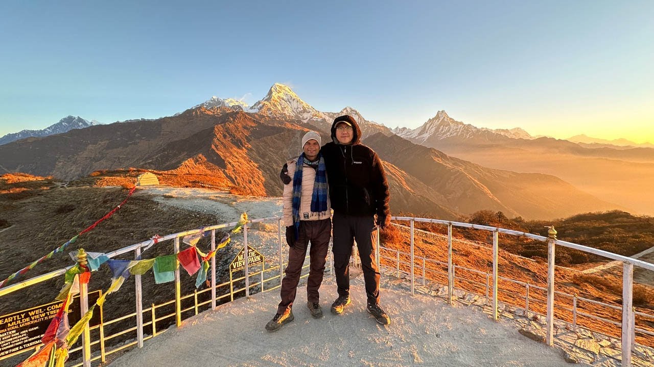 Himalaya Muldai(Mulde) Viewpoint trekking in winter time 히말라야 안나푸르나 물다이 ...