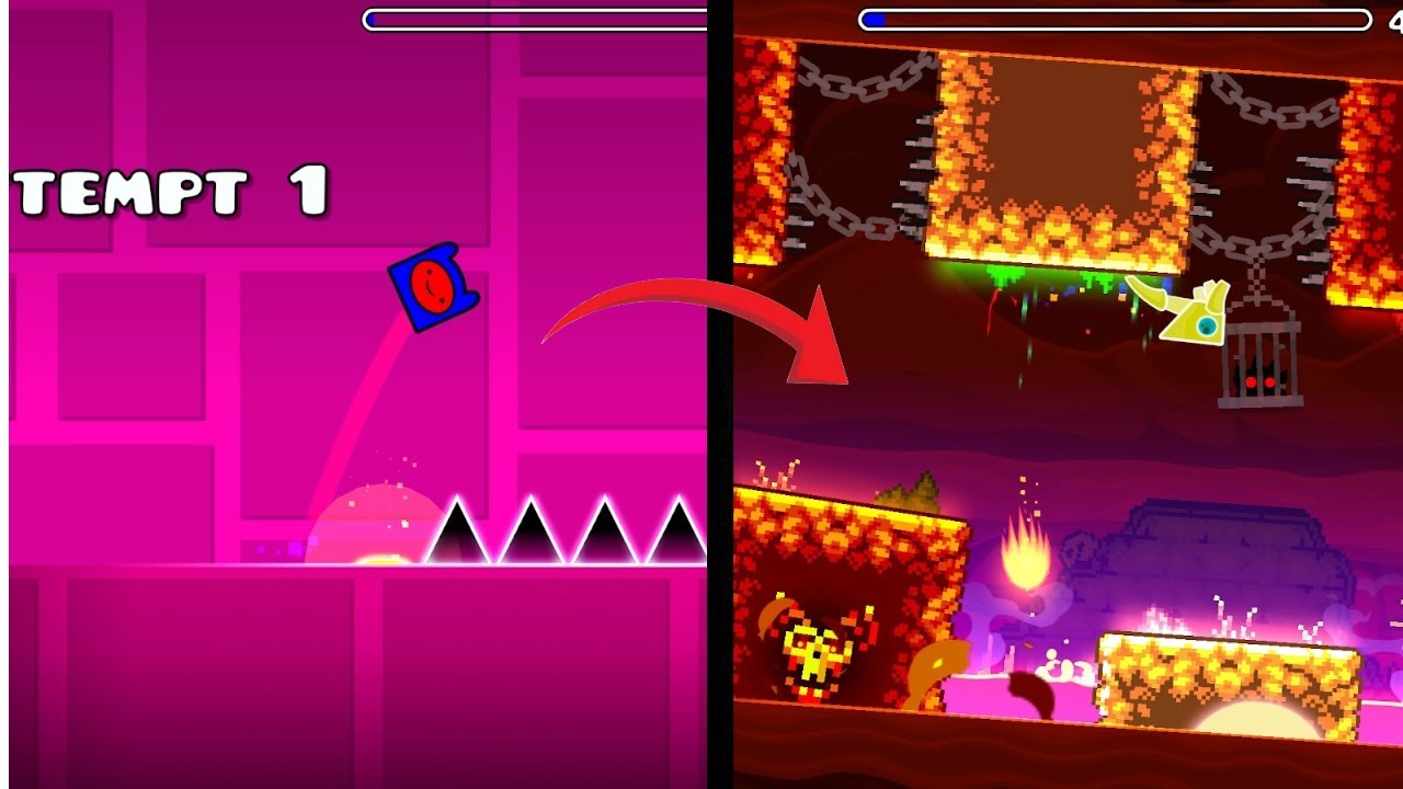 geometry dash but if i die i go to the next level - YouTube