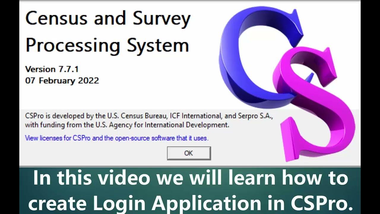 Tutorial1: Create Login Application in CSPro - YouTube