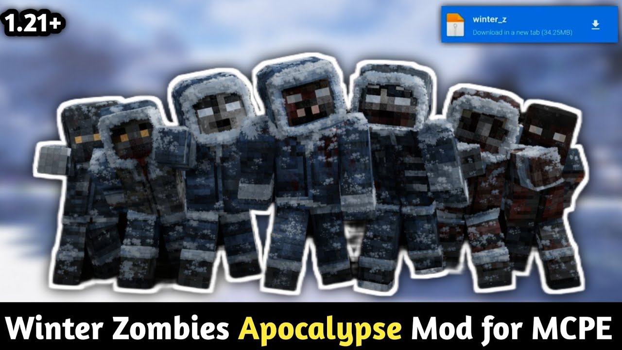HOW To Download Winter ZOMBIE Apocalypse Mod In Minecraft PE 1.21 ...