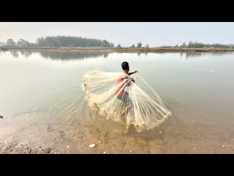 Fishing Net Video - Traditional Net Fishing Village in River With ...