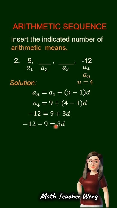 HOW TO SOLVE for arithmetic means #grade10 #maths #arithmeticsequence # ...