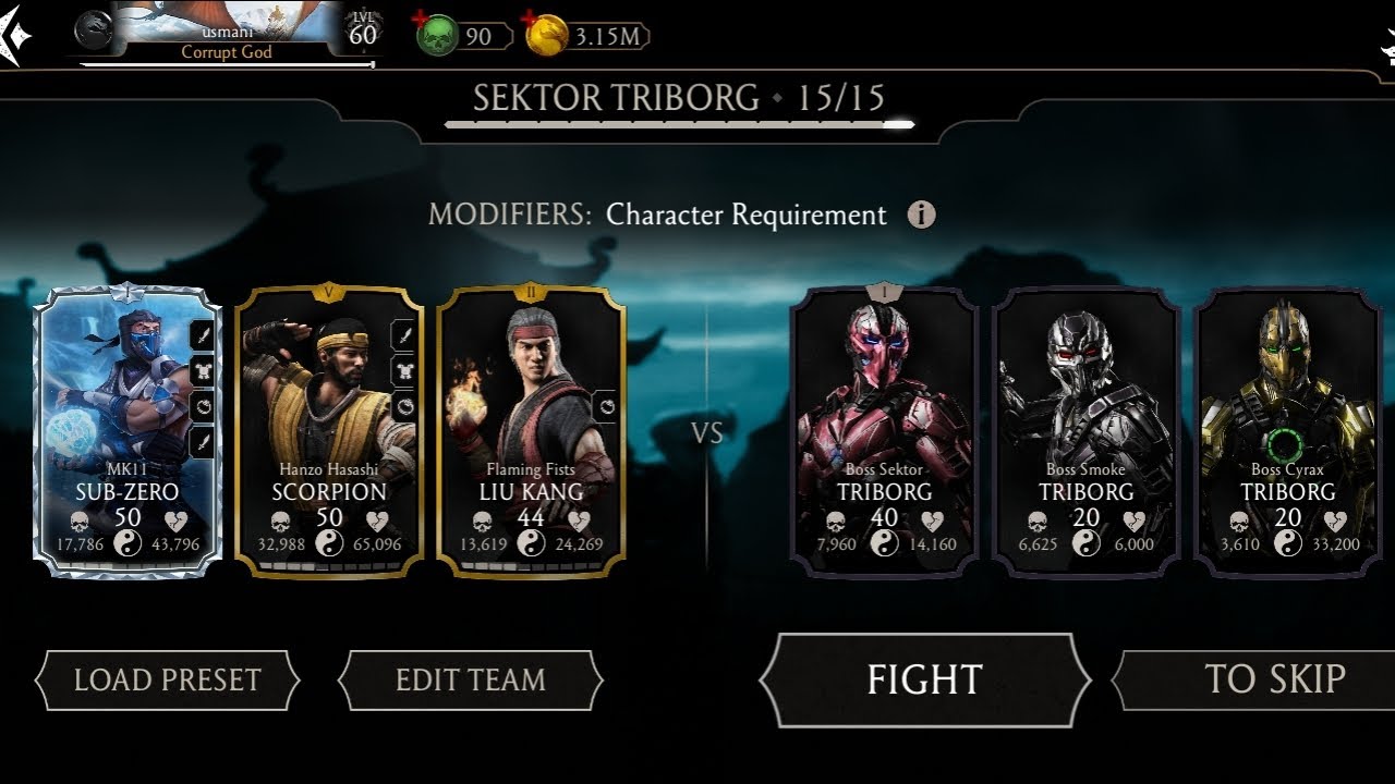 Mk Boss fight triple TRIBORG challenge - YouTube