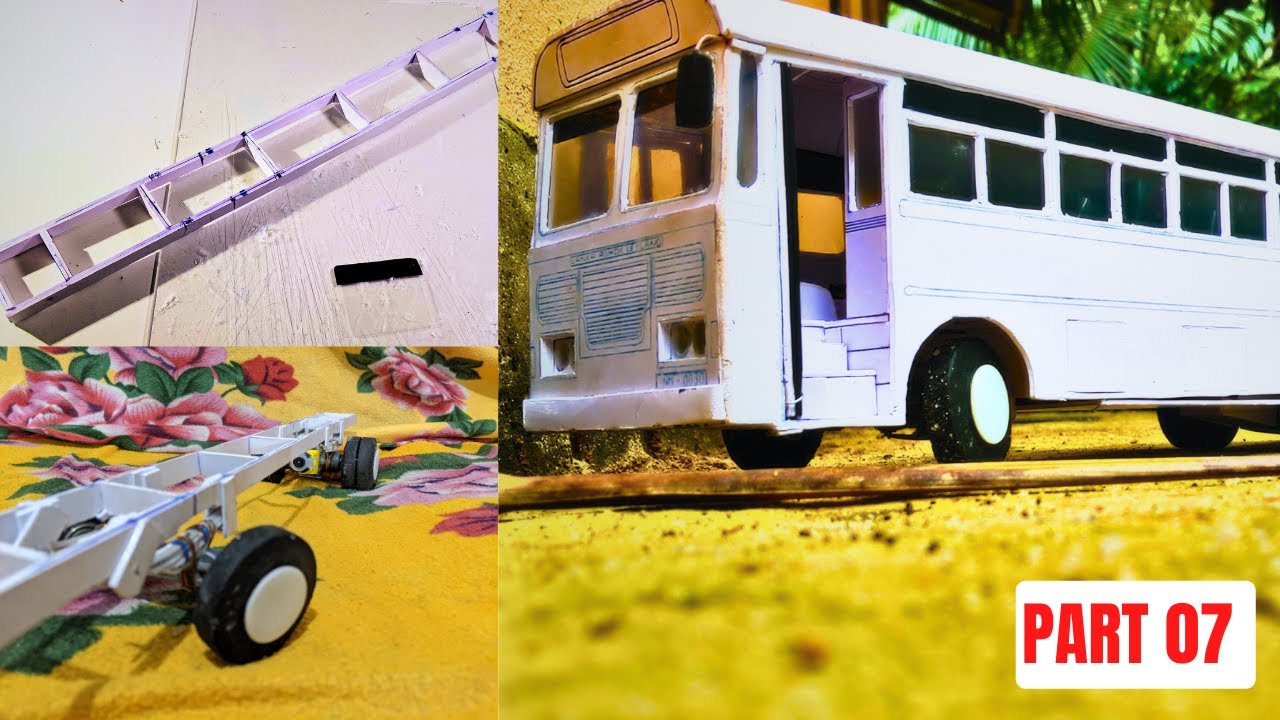How to make lanka ashok layland bus model | Hand-made bus part 07 - YouTube