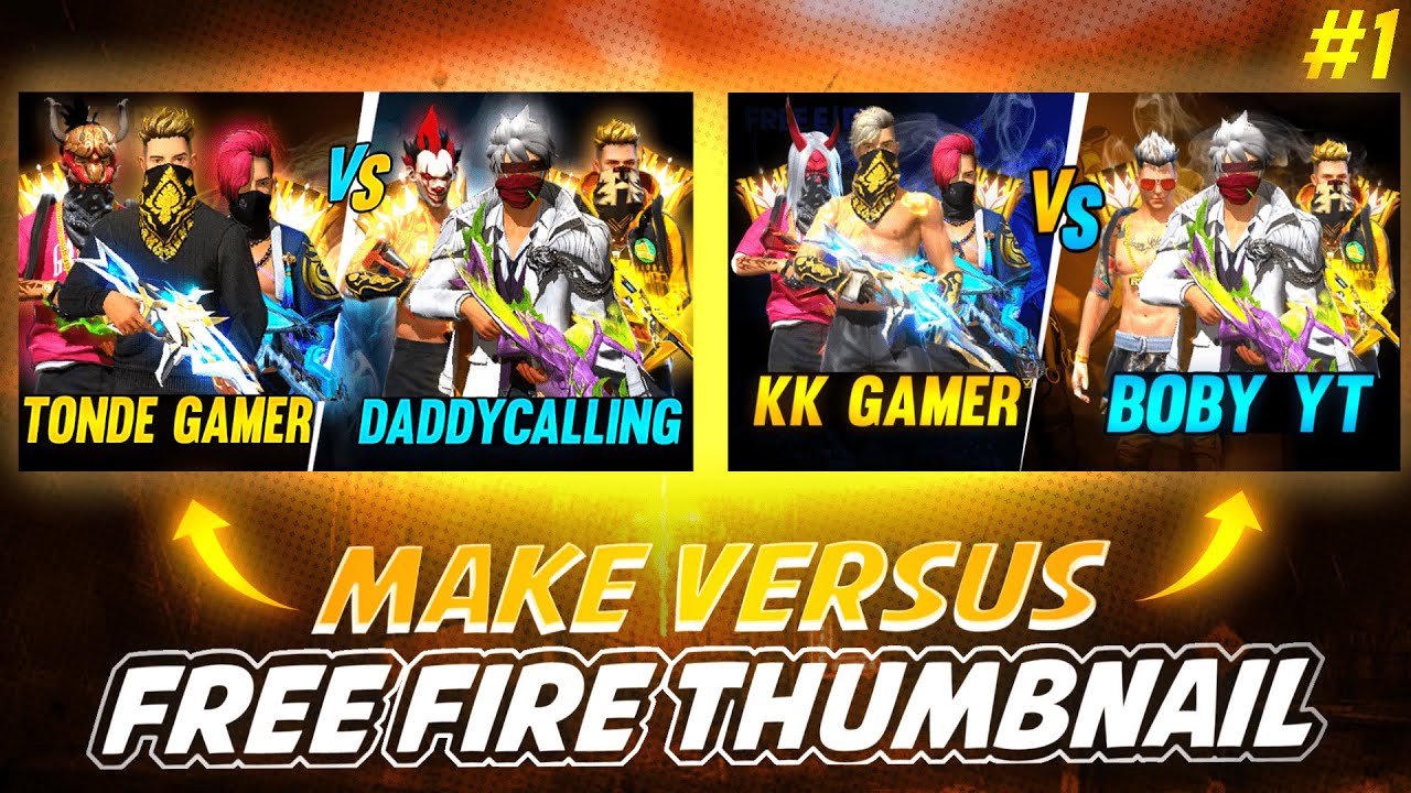 Make Versus Thumbnail Free Fire In Android || Clean 4v4 Thumbnail ...