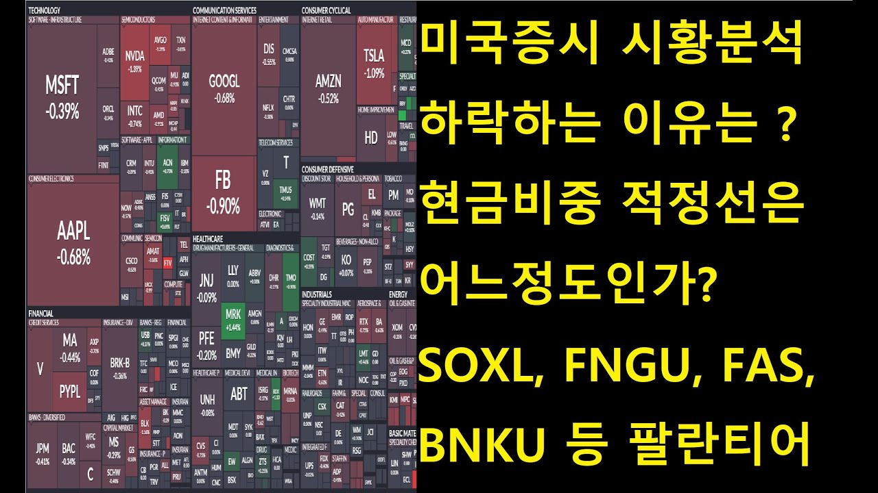 미국증시 시황분석, 하락하는 이유는? 하락시 줍줍? SOXL ETF, FNGU, FAS ETF, BNKU ETF 매수, 매도 타이밍, 팔란티어 PLTR 주식 매수 시점은 ...