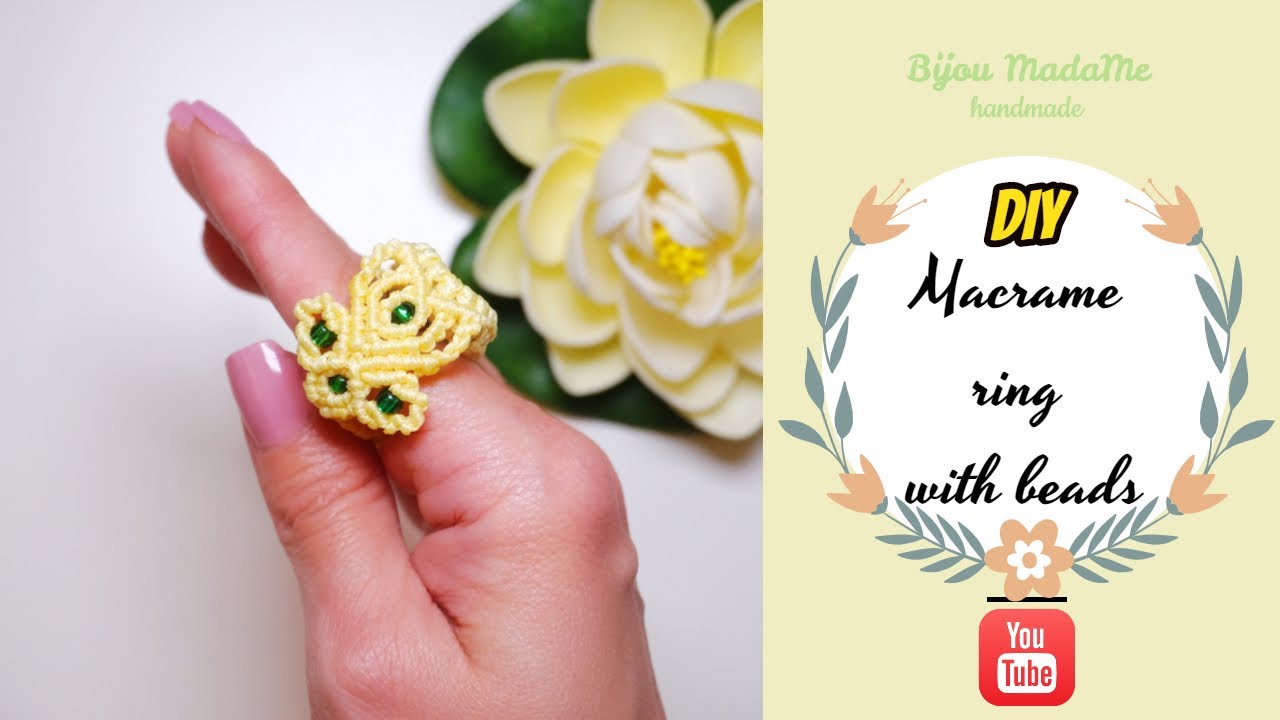DIY macrame ring | Macrame ring tutorial | DIY macrame jewelry - YouTube