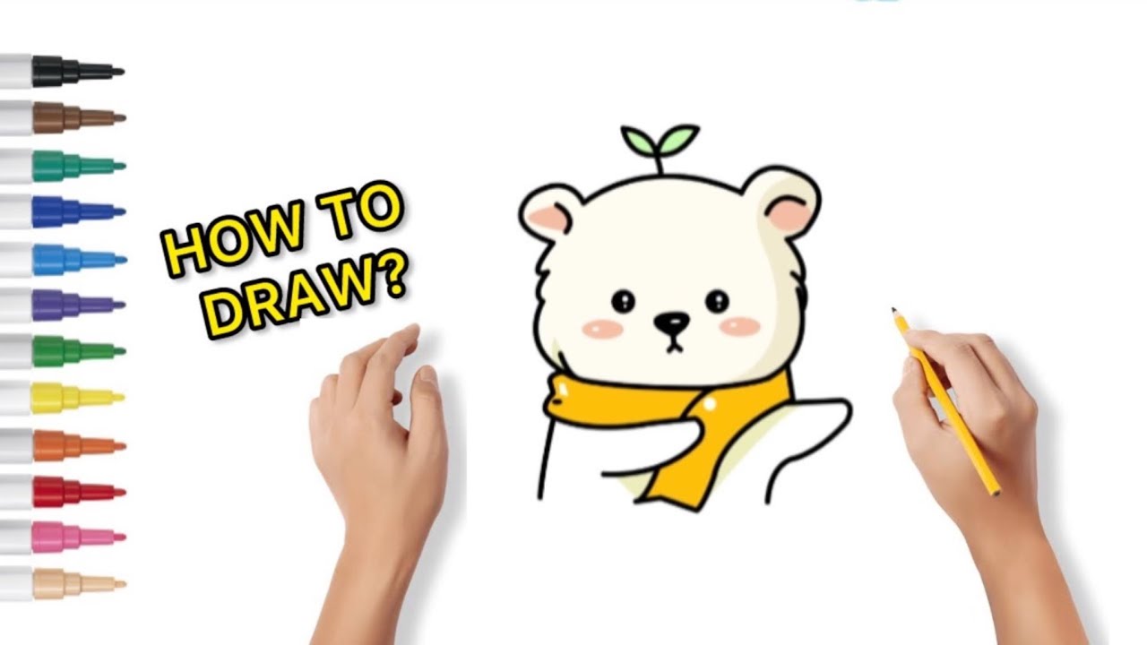 How To Draw A Baby Bear - Easy Drawing Tutorial Art - YouTube