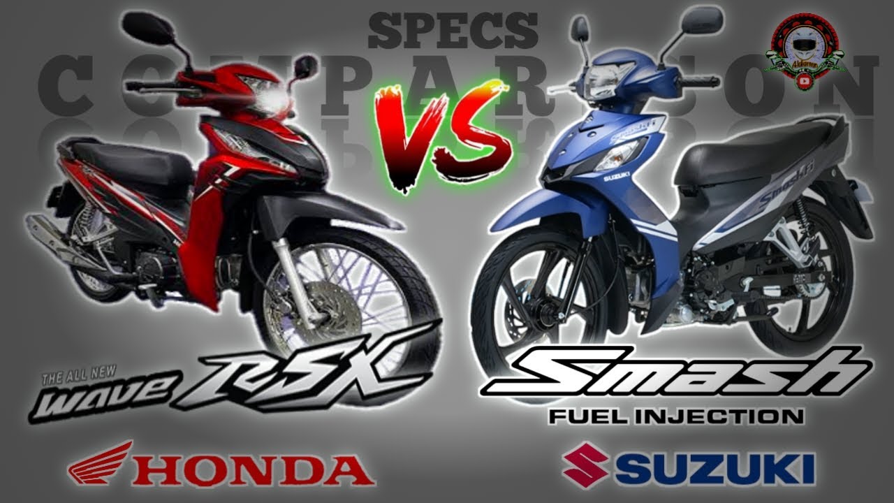 HONDA WAVE RSX FI 110 vs SUZUKI SMASH 115 FI SPECS COMPARISON - YouTube