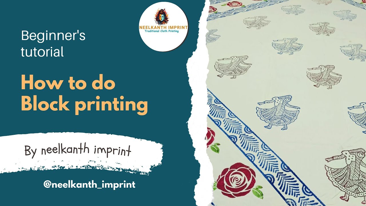Block printing🌿Block printing for beginners| Fabric printing at home ...