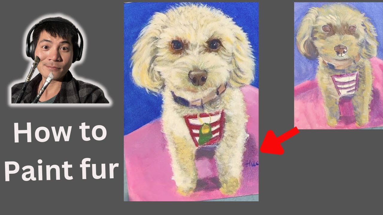 Acrylic Dog Portrait Painting [Timelapse] / How I Paint Pets or fur ...
