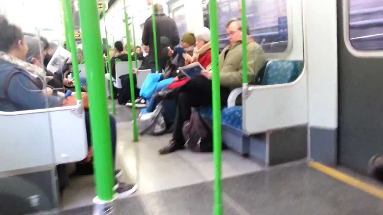 On board a District Line D78 Stock Train on the London Underground ...