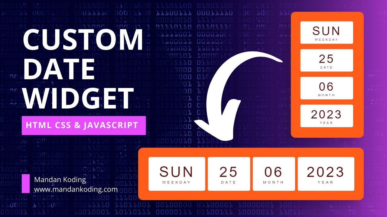Create a Custom Date Widget with HTML, CSS, and JavaScript - YouTube