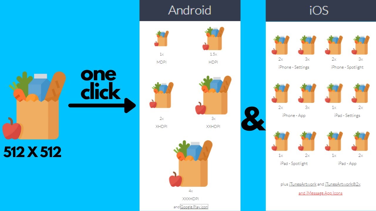 Generate Android and iOS App Launcher Icons of all sizes with just one ...