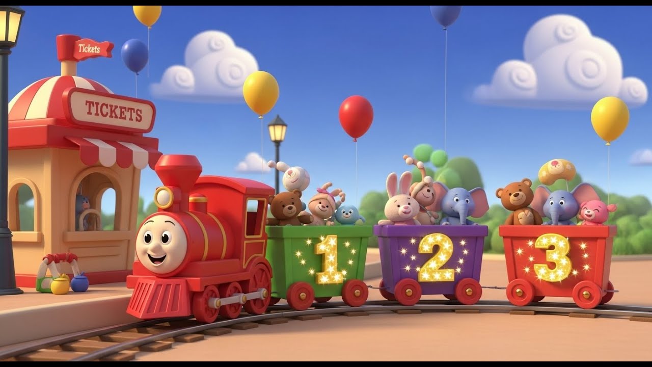 Learn 123 at the Toy Train Station | Nursery Rhyme Song for Kids - YouTube