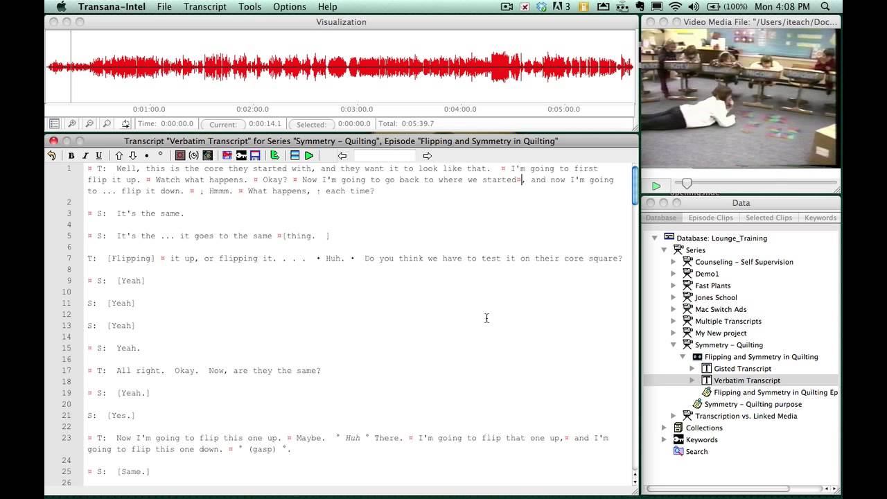 Working WIth Transcripts in Transana - YouTube