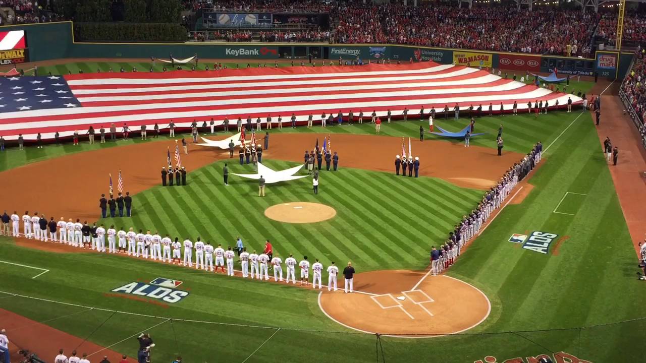 John Ridinger sings the national anthem before ALDS Game 1 - YouTube