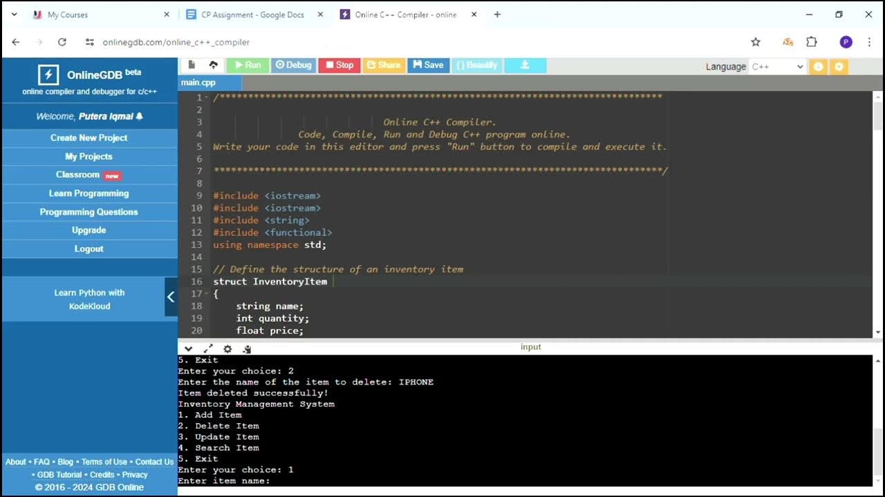 INVENTORY MANAGEMENT SYSTEM(COMPUTER PROGRAMMING) - YouTube