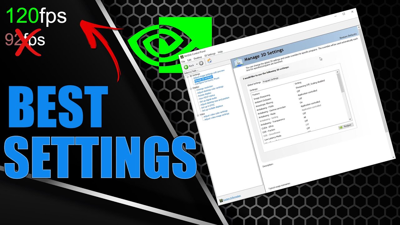 BEST Nvidia Control Panel Settings For GAMING and PERFORMANCE | 2021 ...