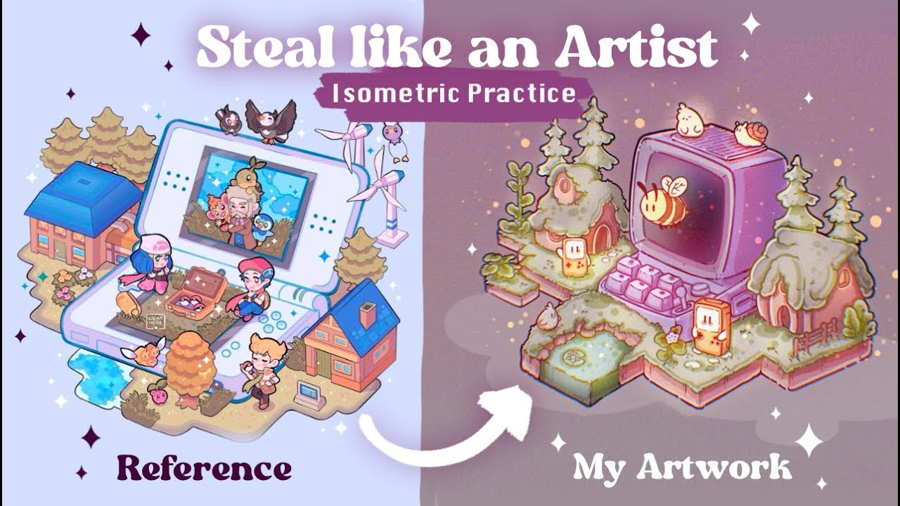 Isometric Drawing using stamp brushes | Isometric challenge | procreate ...