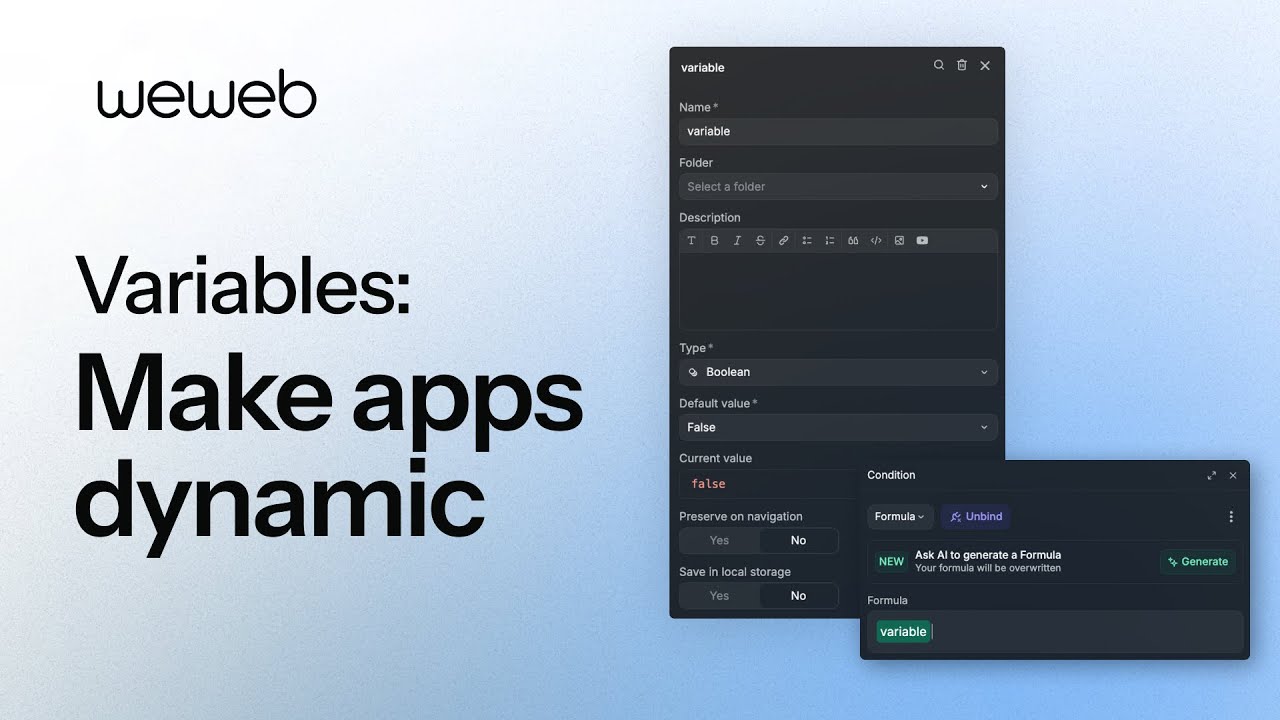 Variables in WeWeb - Make your app dynamic - YouTube