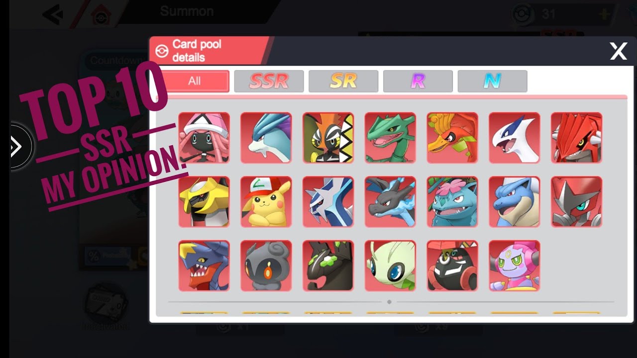 TOP 10 SSR POKEMON | Monster Gym Championship. - YouTube