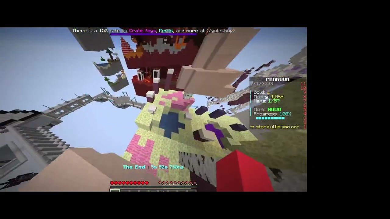 Minecraft | The End Parkour 10:58 Speedrun - YouTube