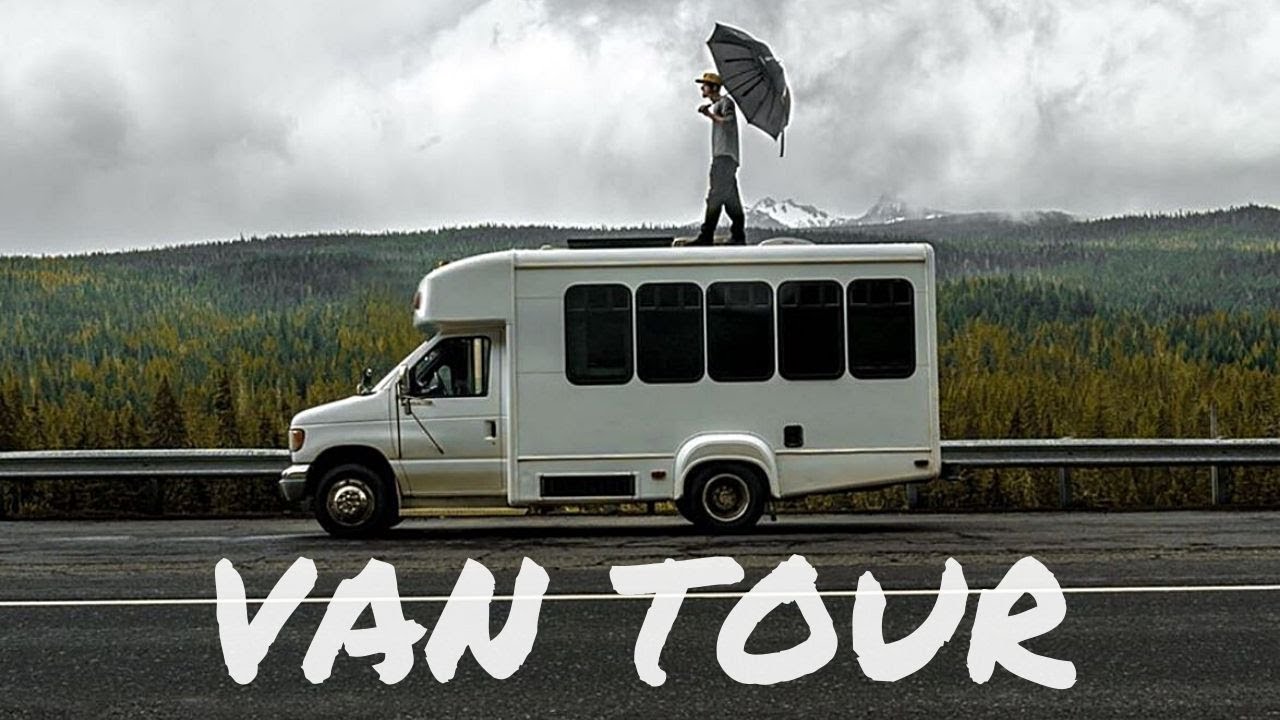 VAN TOUR | Living Big in a Tiny House Bus | Photographer Builds Modern ...