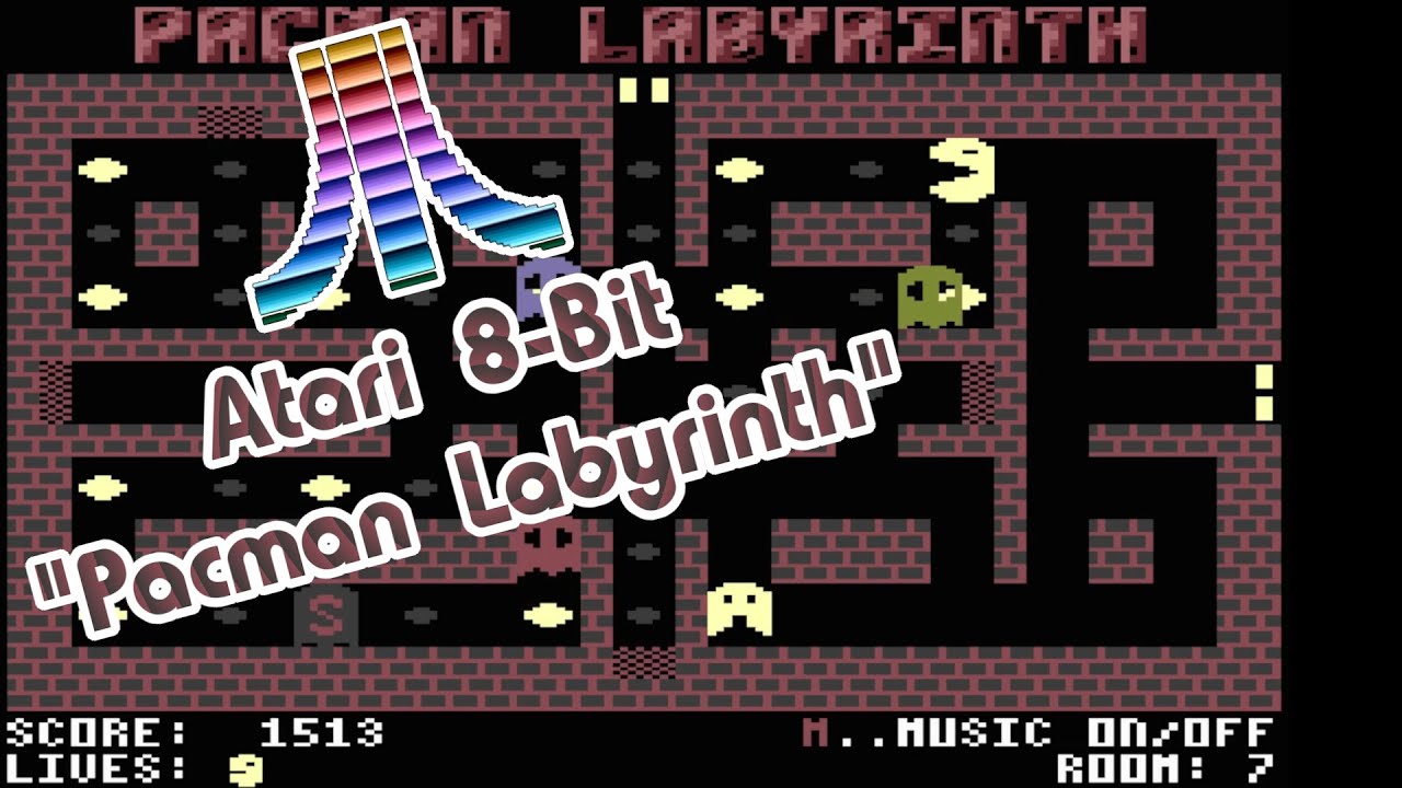 Atari 8-Bit Game Play, Pacman Labyrinth - YouTube
