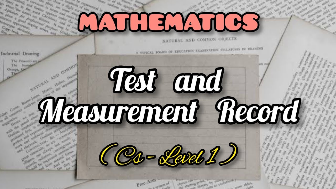 MATHEMATICS ( Test and Measurement Record ) | CS | B.Ed | TNTEU | Level ...