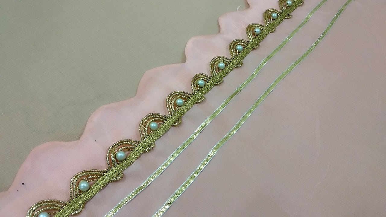 Kurti Ghera/Daman Design with Lace || Cutwork Daman/Ghera Design making ...