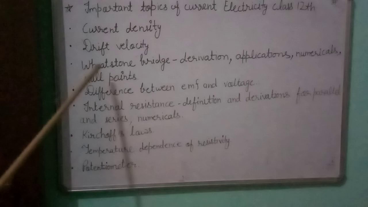Class 12 Physics Important topics from current electricity HBSE - YouTube