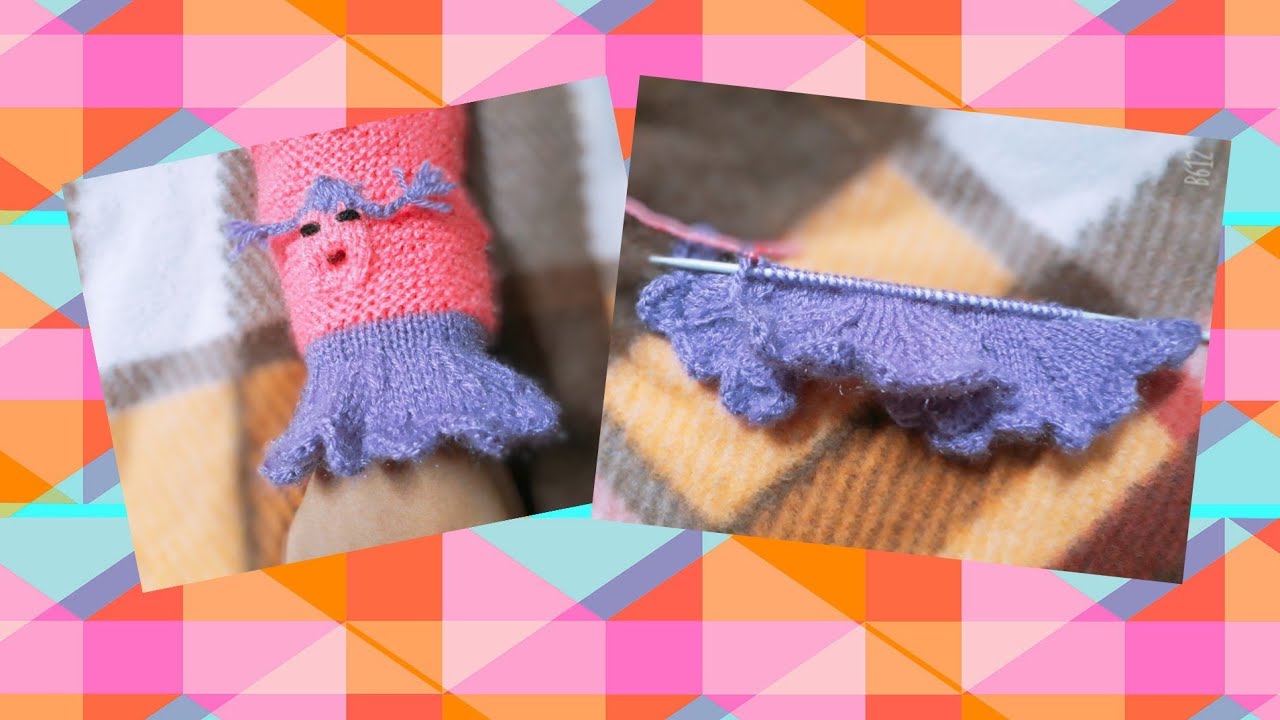Knitting frill design for sweater - YouTube
