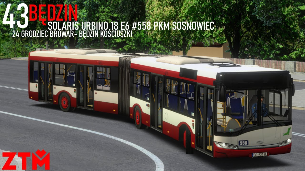 OMSI 2 | SOLARIS URBINO 18 E6 #558 | PKM SOSNOWIEC | BĘDZIN LINIA 24 ...