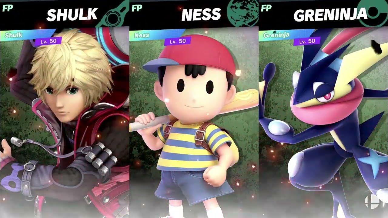 Super Smash Bros Ultimate Amiibo Fights EX Shulk vs Ness vs Greninja - YouTube