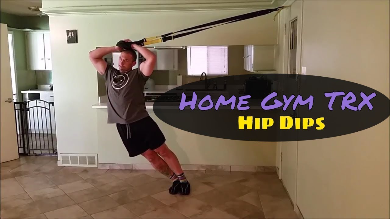 TRX Hip Dip (from your door with a towel) - YouTube